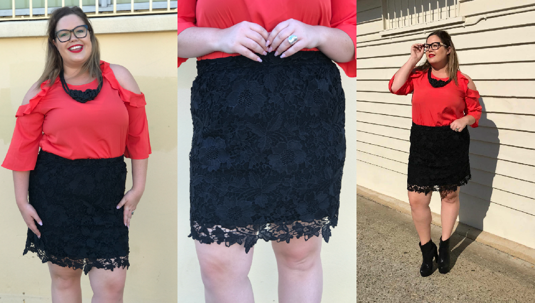 What I Wore ~ Anne Lace Skirt - Curvy Sam